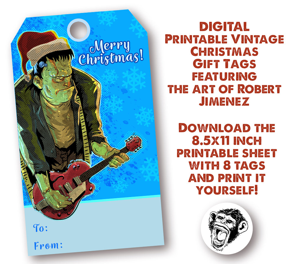 Digital Printable Frankenstein's Monster Christmas Gift Tags – The Art ...